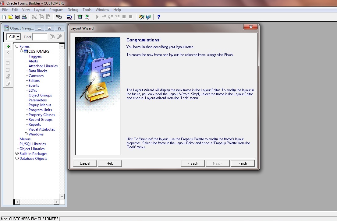 Part 4 – Finish the Wizard Layout and display the new frame in the Layout Editor – Coder Tutorial