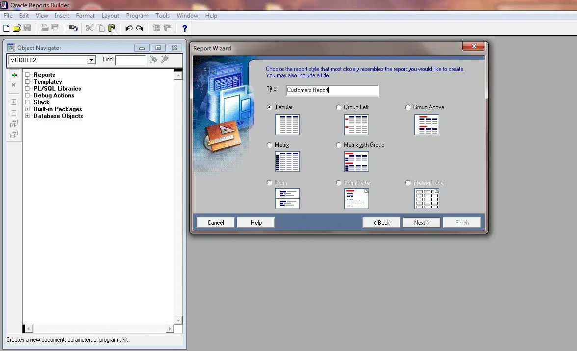 Tutorial Choose The Type Of Layout And Style Reports In Oracle 11g Coder Tutorial